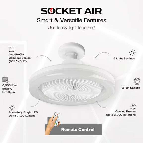 BELL + HOWELL 2100 -Lumens LED Screw-in Ceiling-mounted Work Light ...