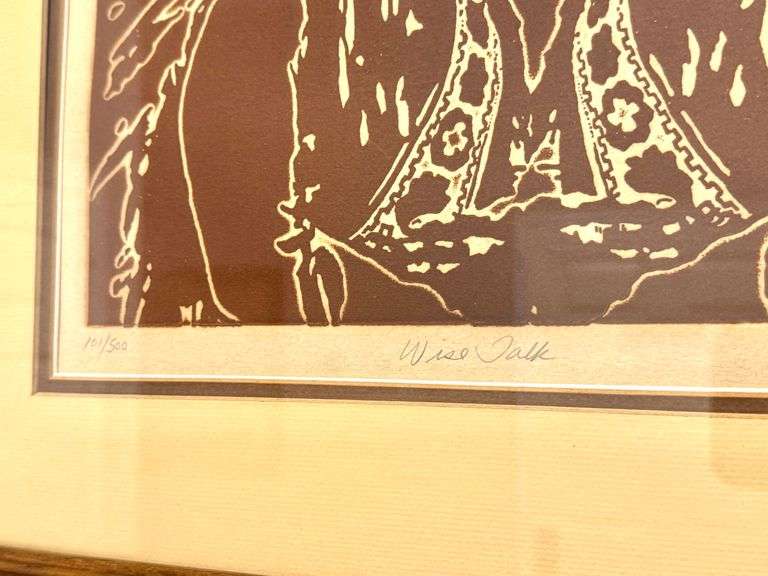 Vintage Phillip Turner Hand Colored Etching | "Wise Talk" Signed ...