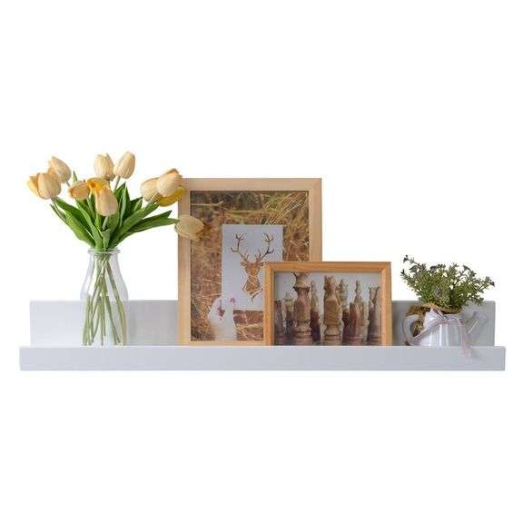 allen + roth 30-in L x 4.5-in D x 3.5-in H White MDF Rectangular ...