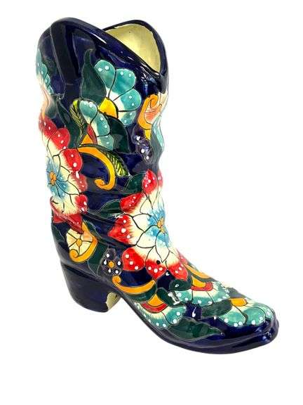 Large Mexican Pottery Cowboy Boot Planter ( 19" x 16" ) NEW ...