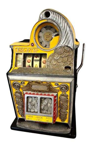 Rare 1936 Watling 25 Cent Rol-A-Top Slot Machine - Working ...