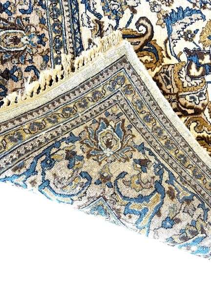 Vintage Hand-Tied Keshan Area Carpet 85" x 125" - Auctionology LLC