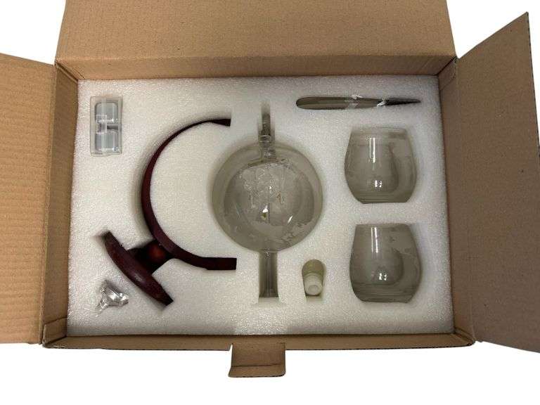 IMAX World Globe Decanter Set - Auctionology LLC
