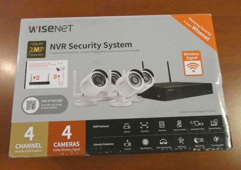 New WISENET WiFi Security System with 4 cameras & Video Recording ...