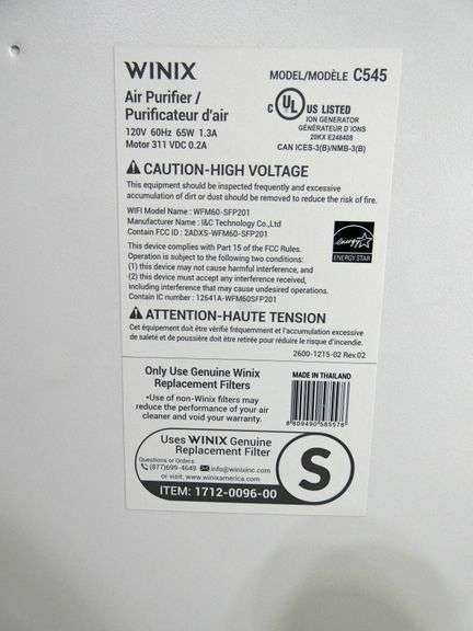 WINIX C545 Air Purifier - Auctionology LLC